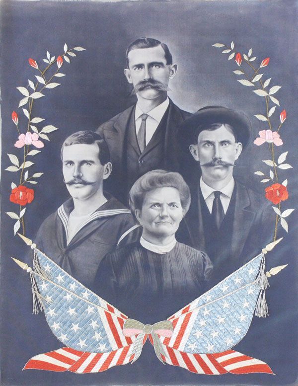 Pair of Patriotic Memorial Textiles Commemorating the Voyage of the ...