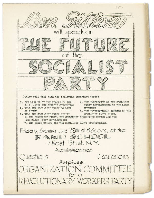 Drop title Ben Gitlow Will Speak on the Future of the Socialist Party ...